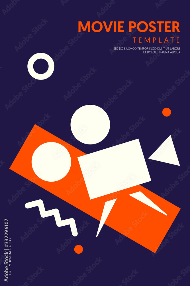 Movie and film poster design template background with vintage film ...