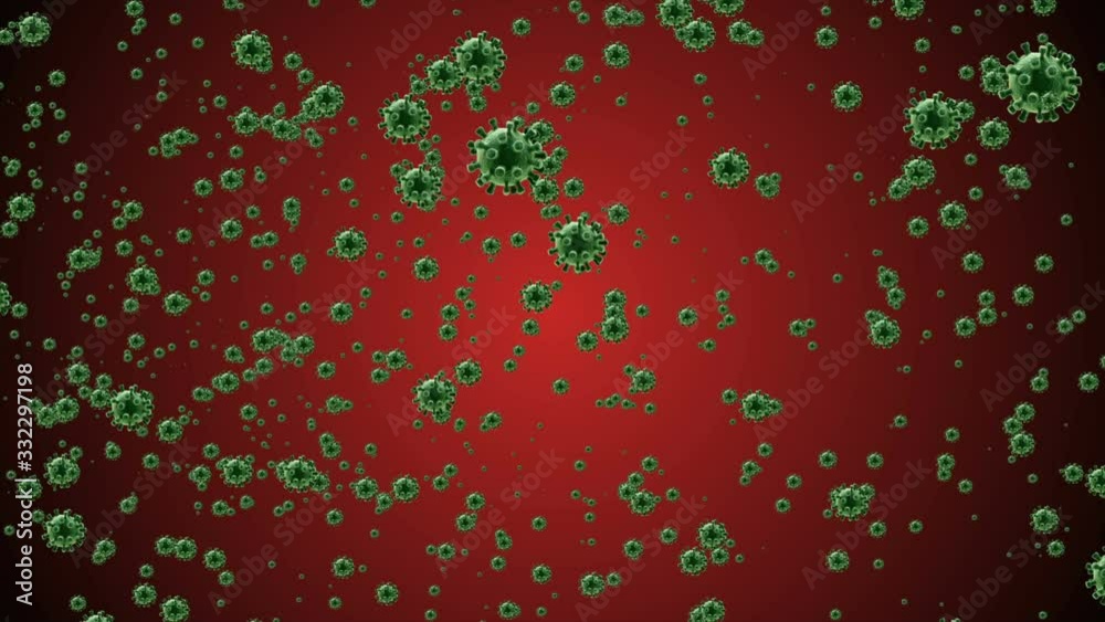 Medical illustration 2d, 3d animation background of cells, bacteria ...