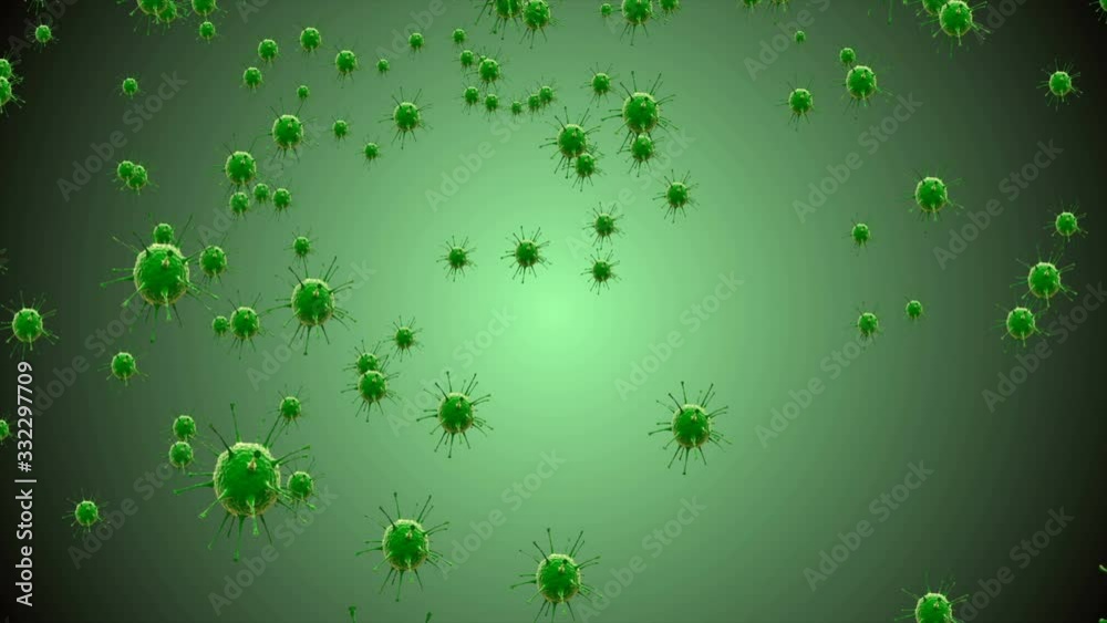 Medical illustration 2d, 3d animation background of cells, bacteria ...