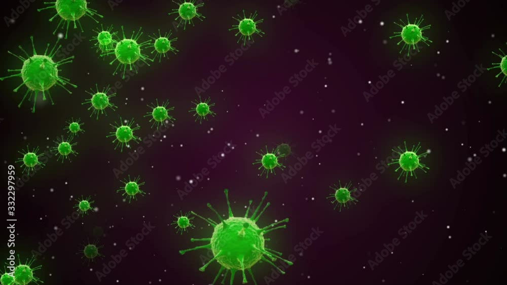 Medical illustration 2d, 3d animation background of cells, bacteria ...