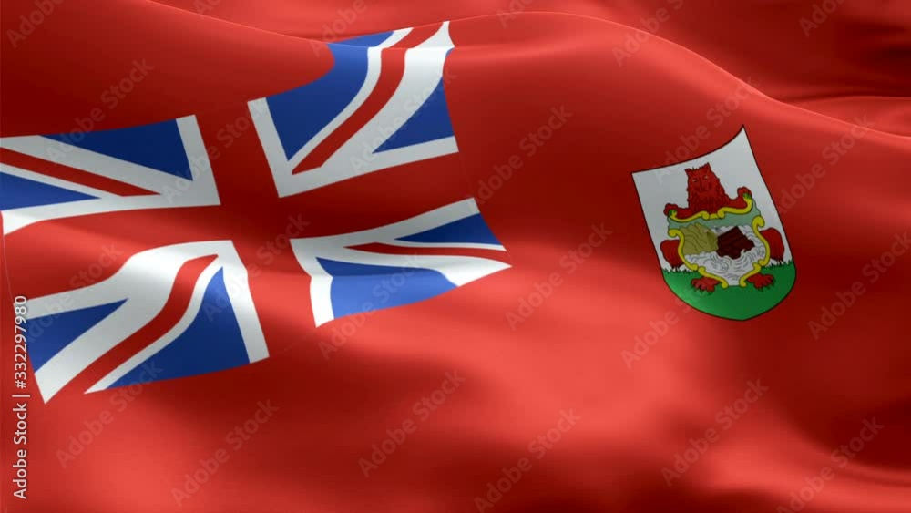 Bermudas flag Closeup 1080p Full HD 1920X1080 footage video waving in ...