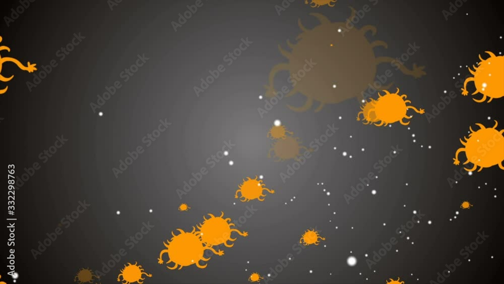 Medical illustration 2d, 3d animation background of cells, bacteria ...
