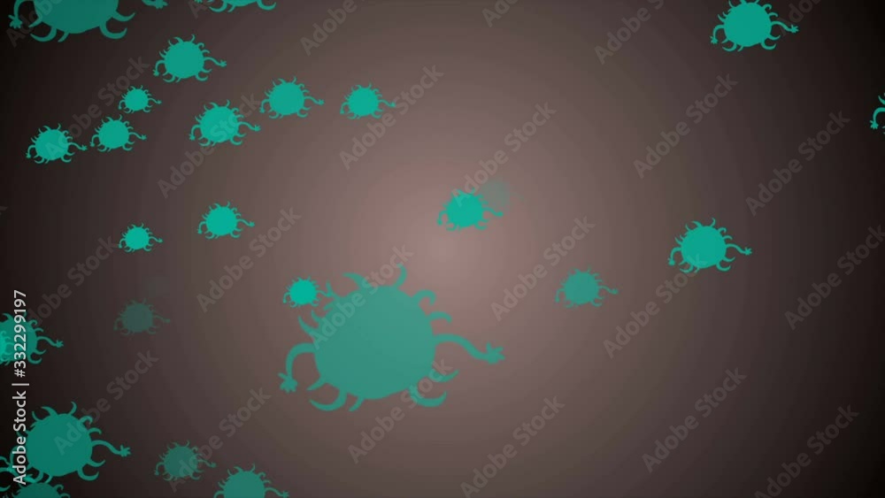 Medical illustration 2d, 3d animation background of cells, bacteria ...