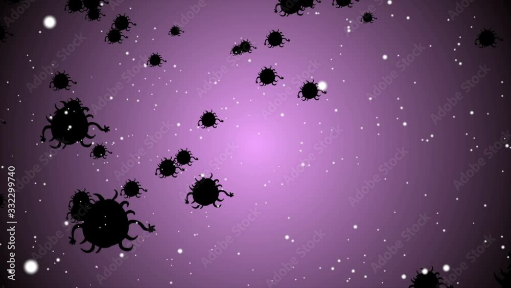 Medical illustration 2d, 3d animation background of cells, bacteria ...