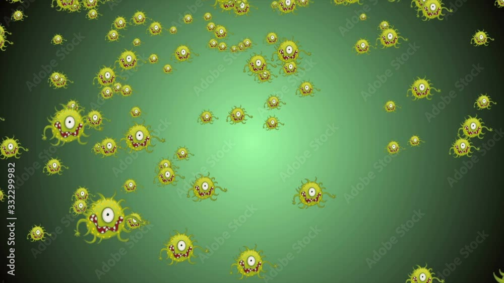 Medical illustration 2d, 3d animation background of cells, bacteria ...