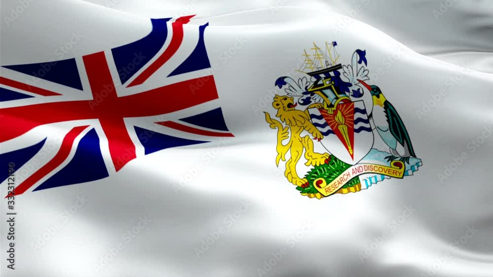 British Antarctic Territory waving flag. National 3d BAT flag waving ...