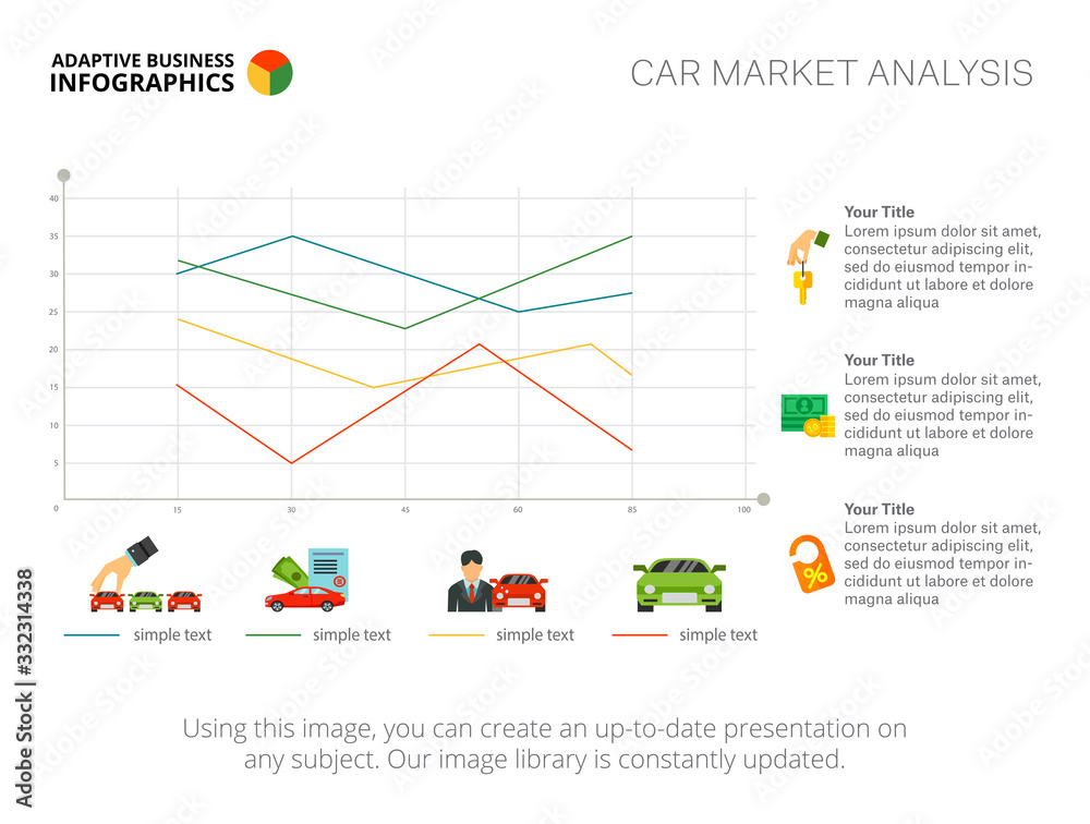 Four line charts. Diagram, graph, template. Creative concept for ...