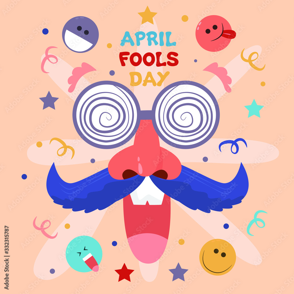 april fools day hand drawn illustration. flat design Stock Vector ...