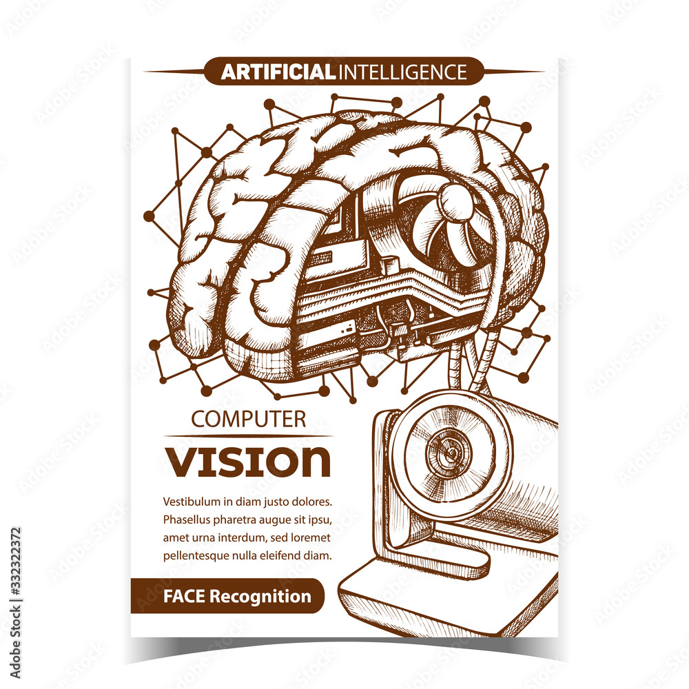 Computer Vision Creative Advertising Banner Vector. Innovation Computer ...