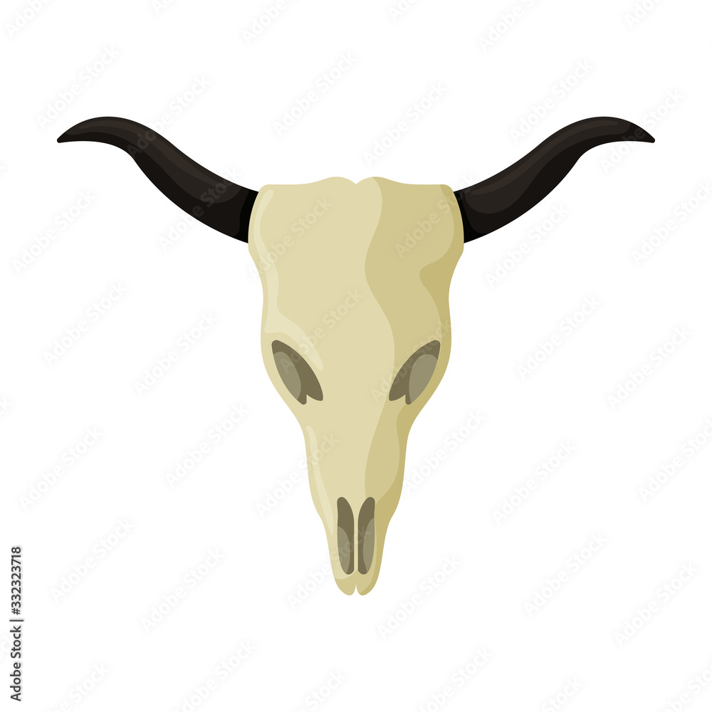 Skull of bull vector icon.Cartoon vector icon isolated on white ...