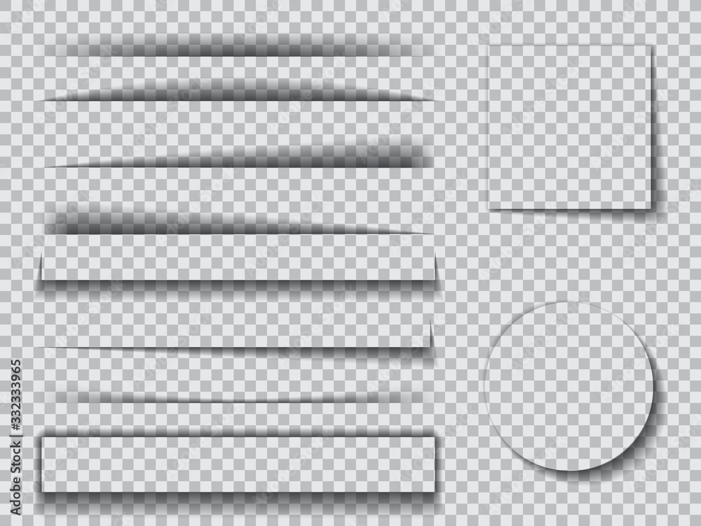 Transparent realistic paper shadow effect on transparent background ...
