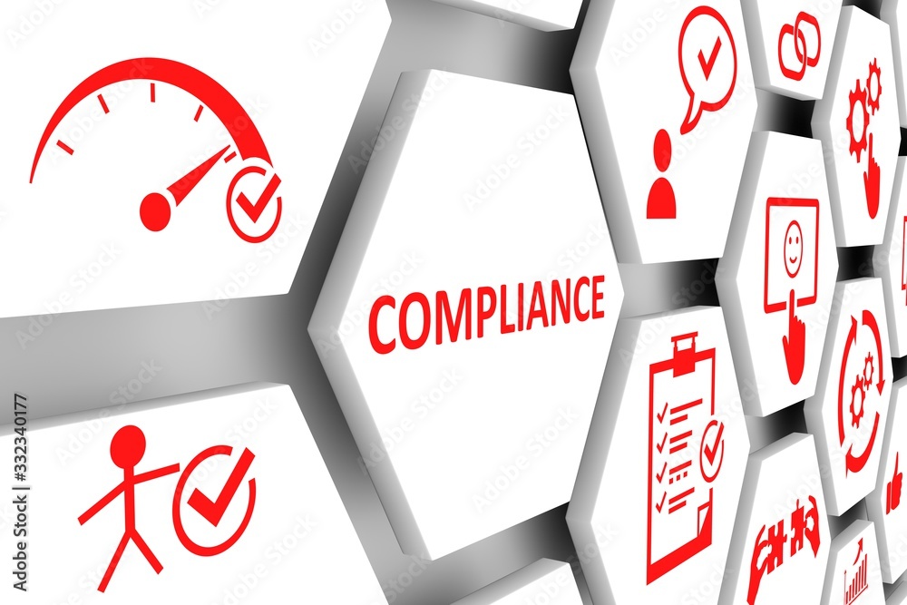 COMPLIANCE concept cell background 3d illustration Stock-Illustration ...