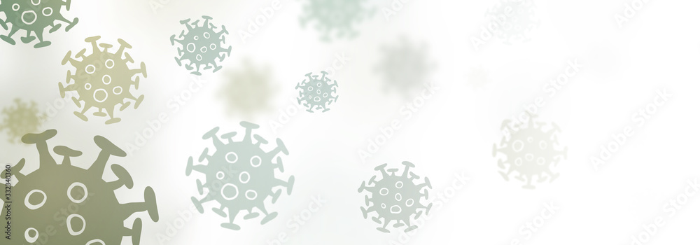 Virus background banner - simple cells drawings with different colour ...