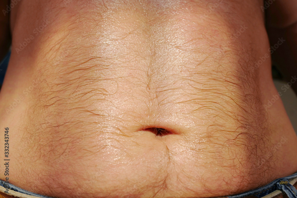 Sweaty hairy stomach Stock Photo | Adobe Stock