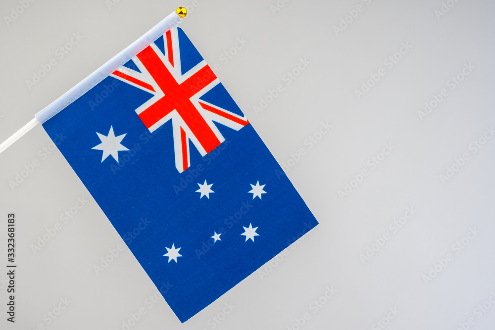 Flag of Australia on a white background. Place for the label. National ...