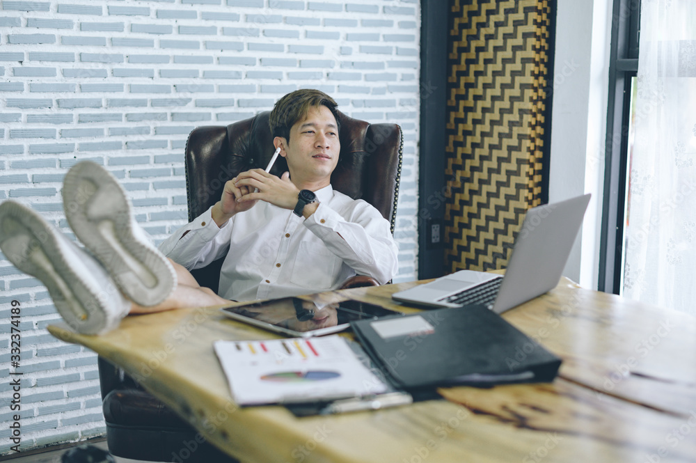 Administrator business man financial inspector and secretary making ...