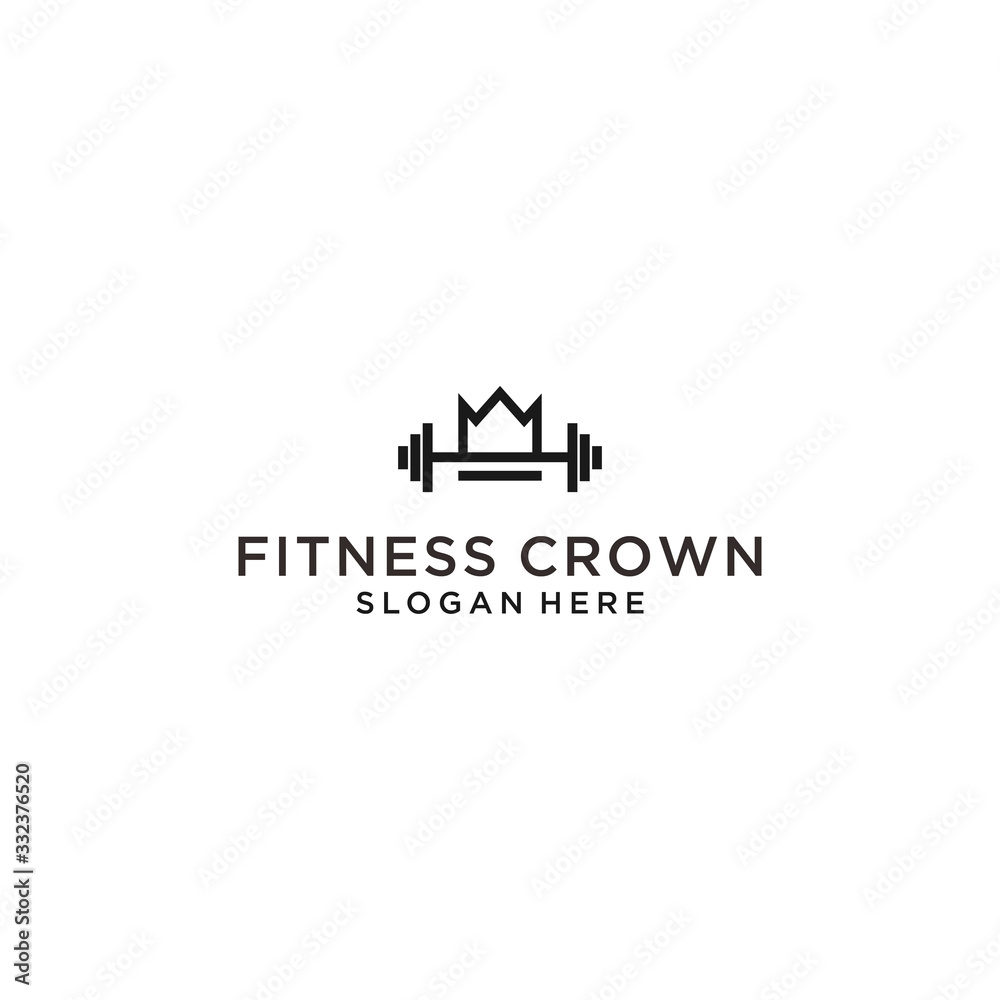 crown fitness logo icon design vector Stock Vector | Adobe Stock