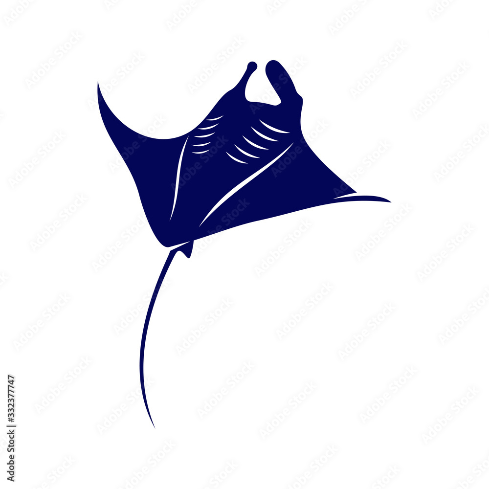 Stingray logo design vector template. Silhouette of Stingray design ...