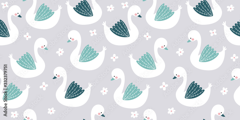 animals repeat pattern. Cartoon background. Elegant fabric on light ...