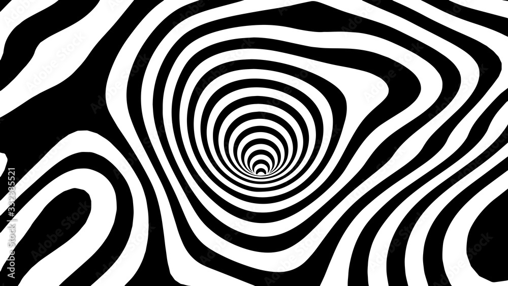 Hallucination. Optical illusion. Twisted illustration. Abstract ...