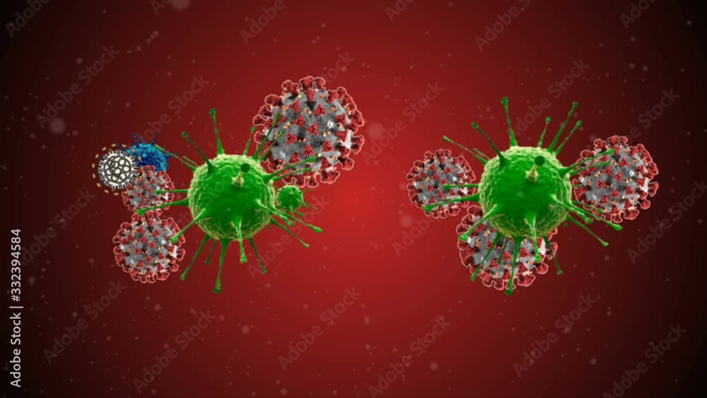 Medical illustration 2d, 3d animation background of cells, bacteria ...