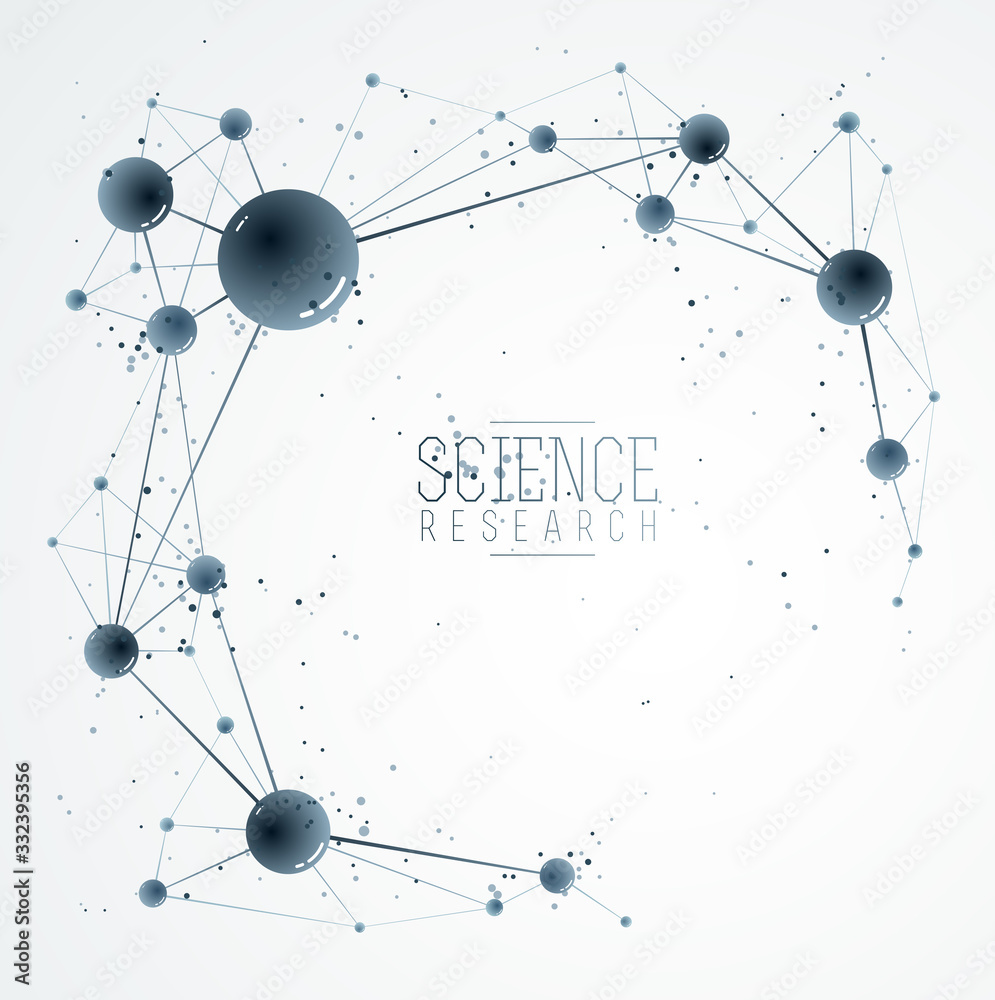 Molecules and atoms vector abstract background, science chemistry and ...