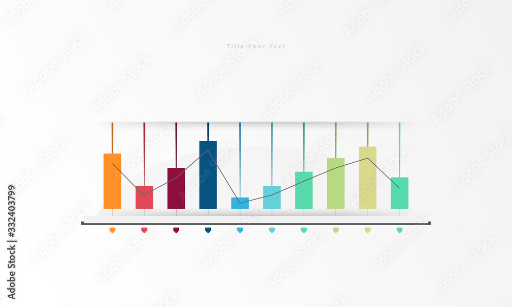 Modern presentation chart, bar, graph for business plan on white ...