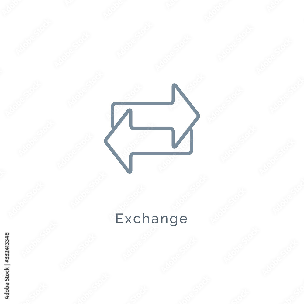 Exchange arrow icon, reverse swap vector switch flip. Exchange data ...