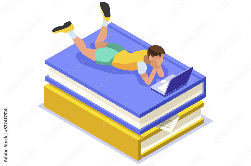 Vetor de Symbolic studying train offline symbol. Exam study, training ...