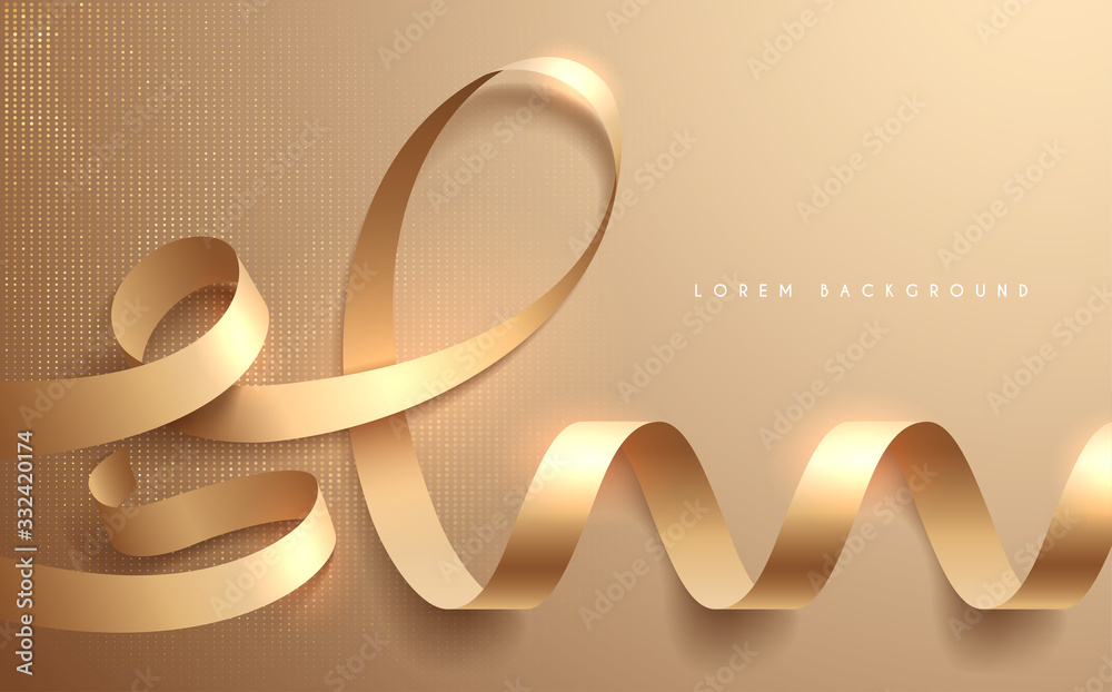Gold ribbon luxury template background Stock Vector | Adobe Stock