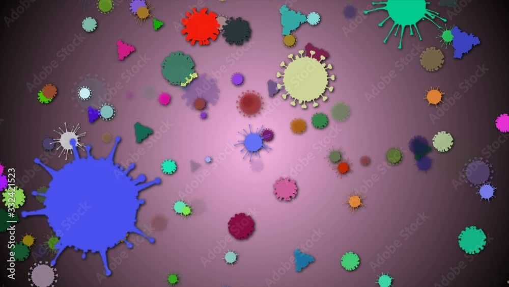 Medical illustration 2d, 3d animation background of cells, bacteria ...