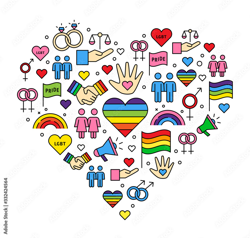 LGBT Icons Background Stock Vector | Adobe Stock