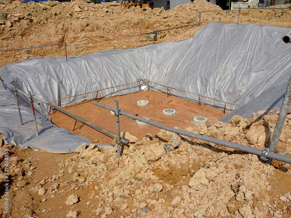 Bore pile cut to level by the construction workers. Next stage is ...