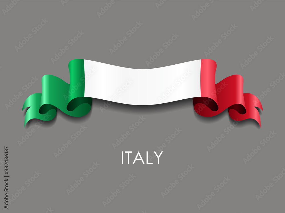 Italian flag wavy ribbon background. Vector illustration. Stock Vector ...