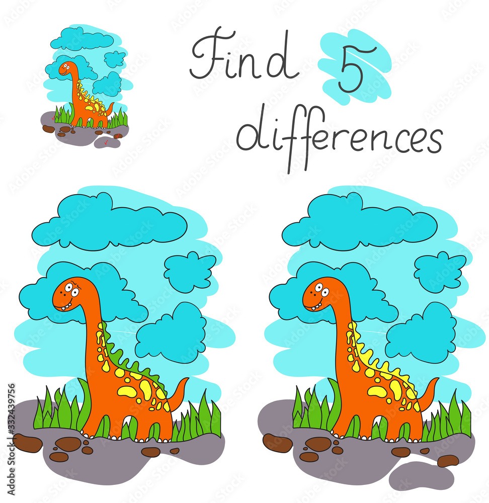Find 5 differences. Vector Illustration of finding differences ...