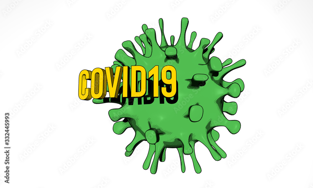 Covid-19 Coronavirus concept cartoon illustration. White background ...