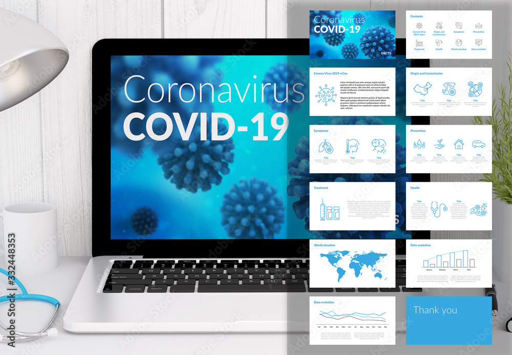 COVID-19 Infographic Presentationlayout Stock Template | Adobe Stock
