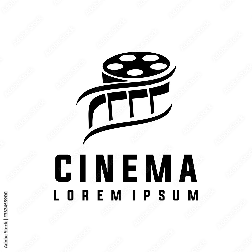 abstract cinema logo vector template isolated on white background, Cinema Idea logo design ...