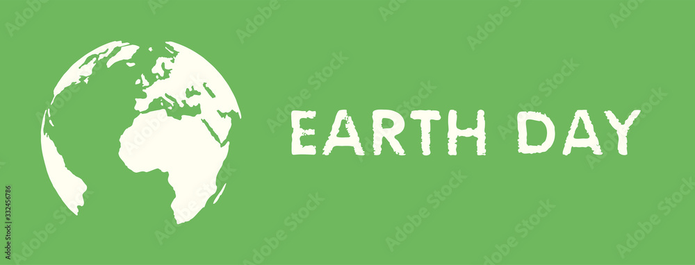 Earth Day vector horizontal banner. Vector template with the globe for ...