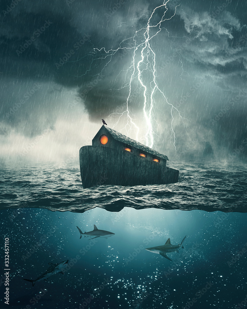Noah's Ark Bible story art Stock Photo | Adobe Stock