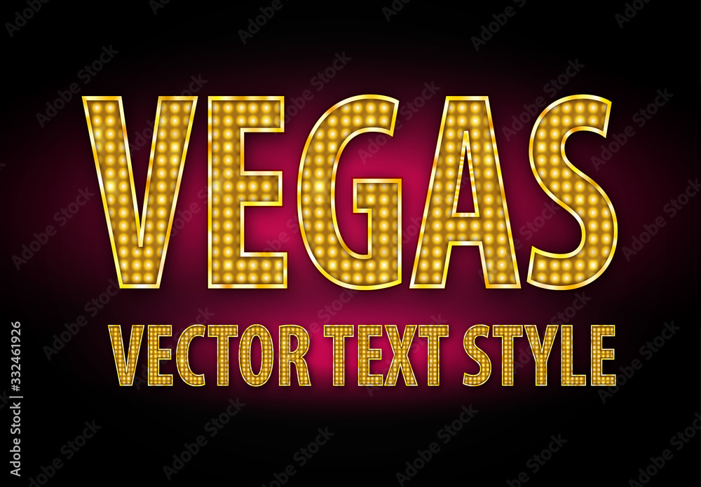 Vegas Light Sign Text Style Mockup Stock Template | Adobe Stock