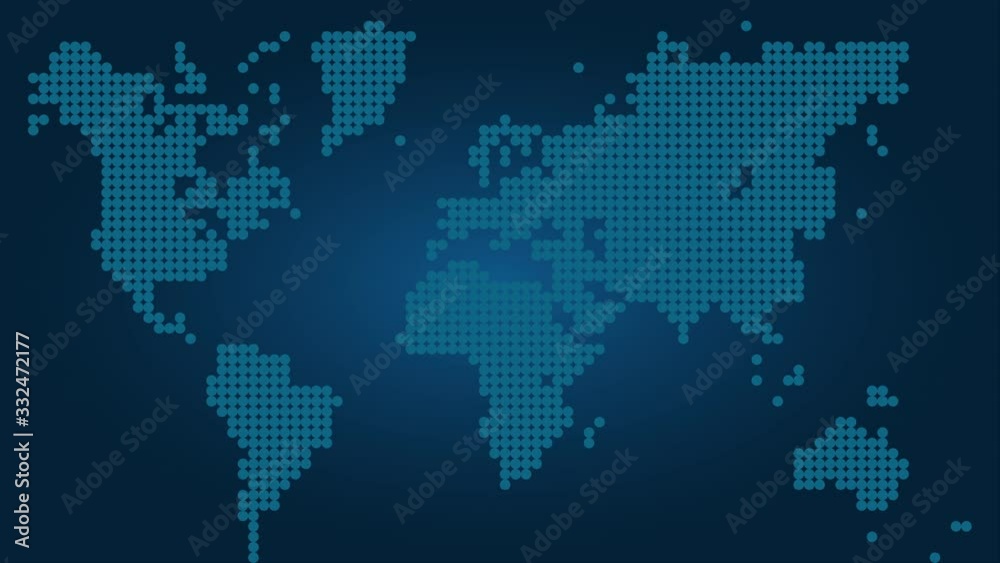 STOP coronavirus (2019-ncov) map footage with flashing animation. Alarm ...