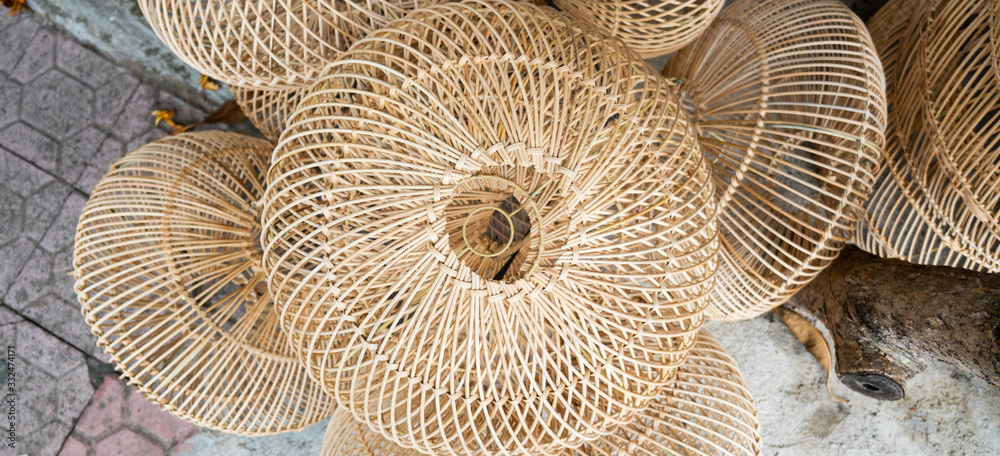 .A variety of Balinese souvenirs and crafts for tourist sales. Rattan ...