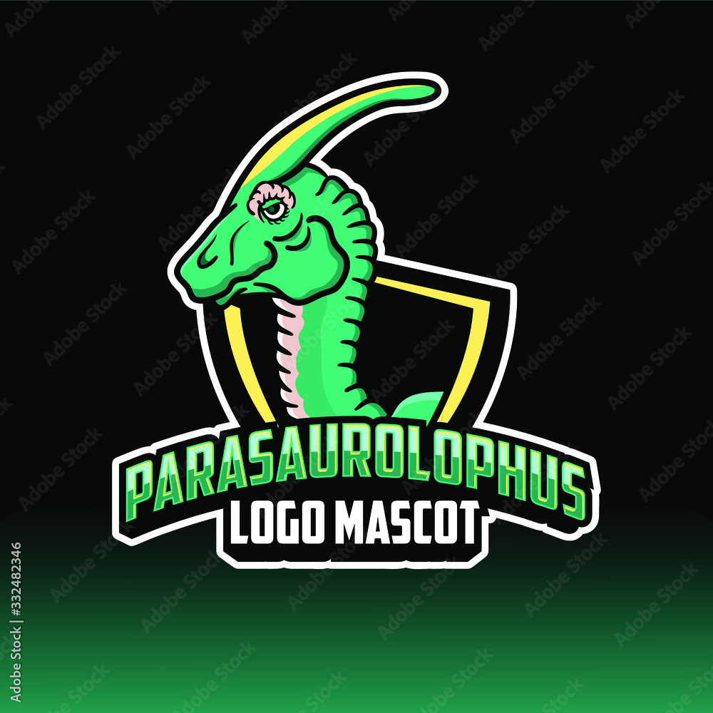 Parasaurolophus logo mascot vector. Dinosaur mascot illustration ...
