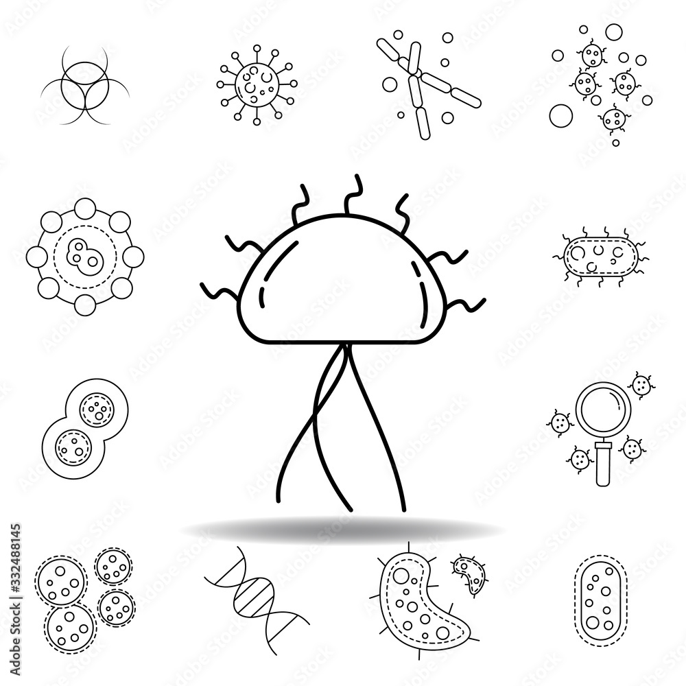 staphylococcus biology bacteria line icon. element of bacterium virus ...