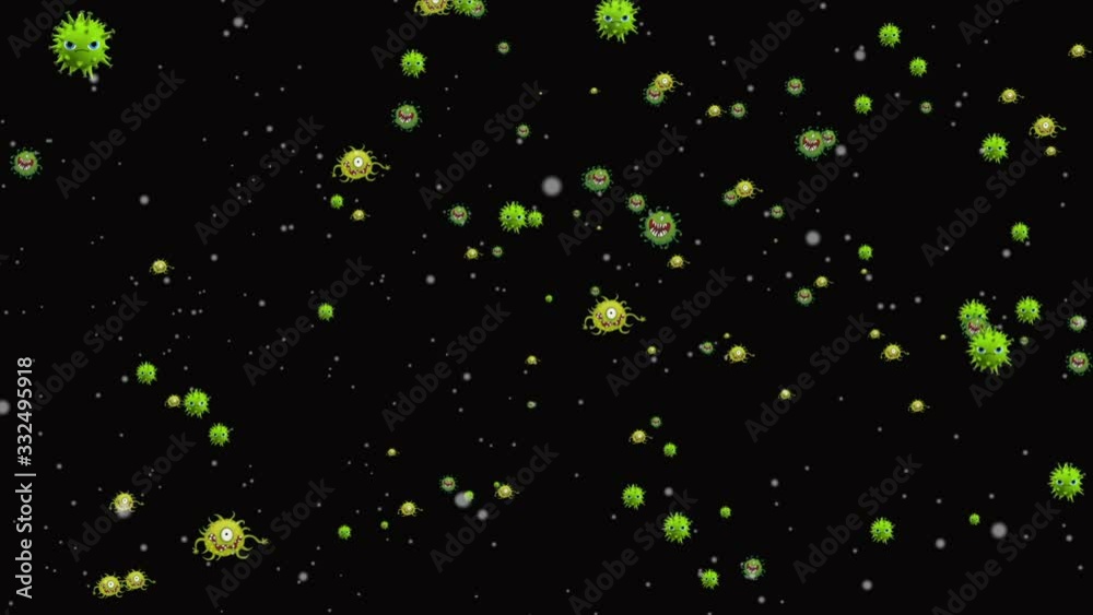 Evil cells of coronavirus bacterium, characters emoji of covid 19 virus ...