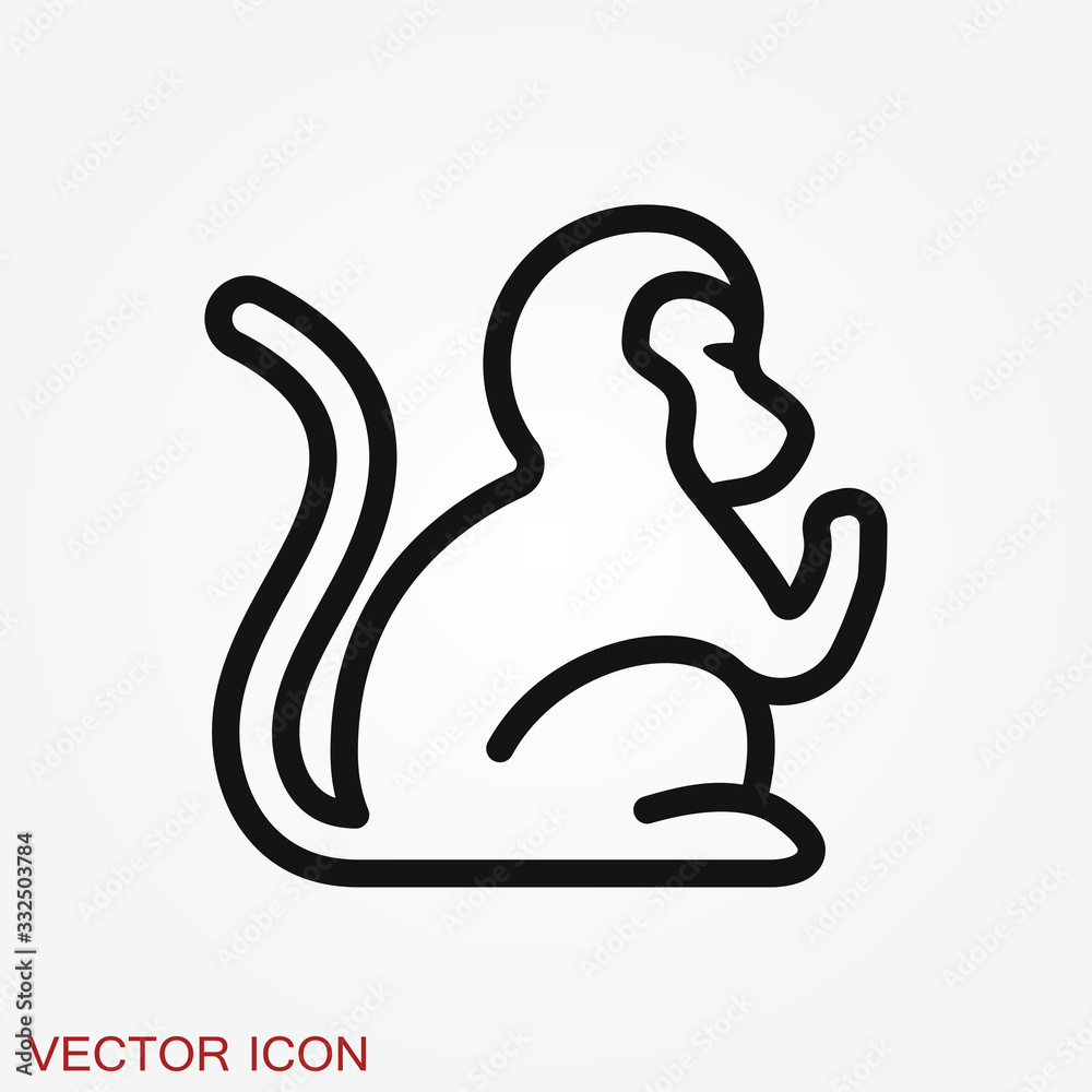 Vector monkey icon isolated on background. Animal symbol Stock Vector ...