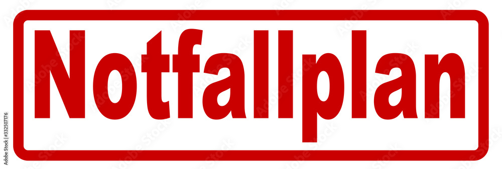 Stempel rot mit Druck NOTFALLPLAN auf weißem Hintergrund Stock ...