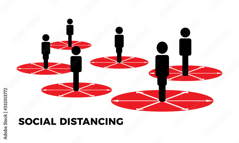 Coronavirus COVID-19 virus social distance concept. Safety disease ...