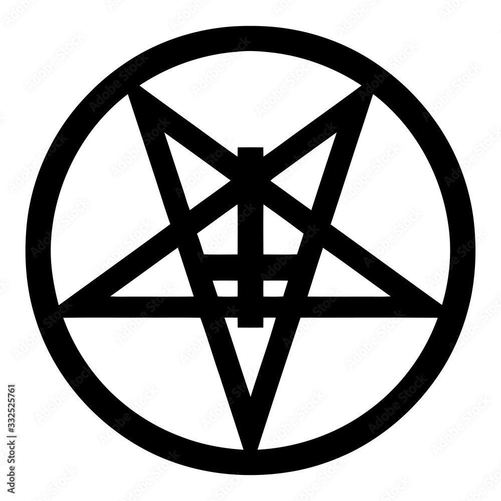 Satanic Pentagram With Upside Down Cross Clipart Stock Vector | Adobe Stock
